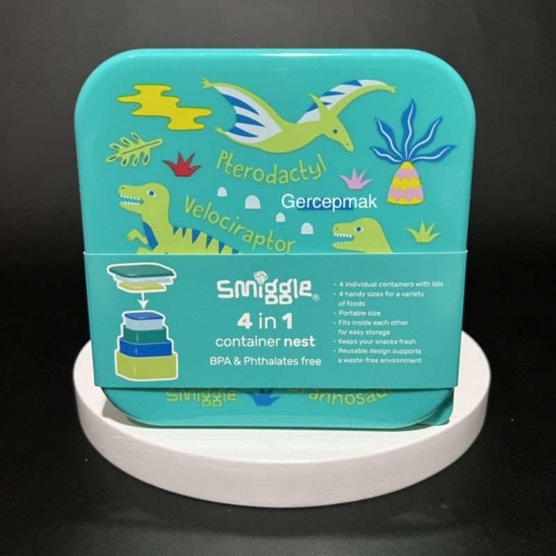 Jual SMIGGLE SNACK CONTAINER 4 IN 1 CLOUD NINE GREEN | Shopee Indonesia