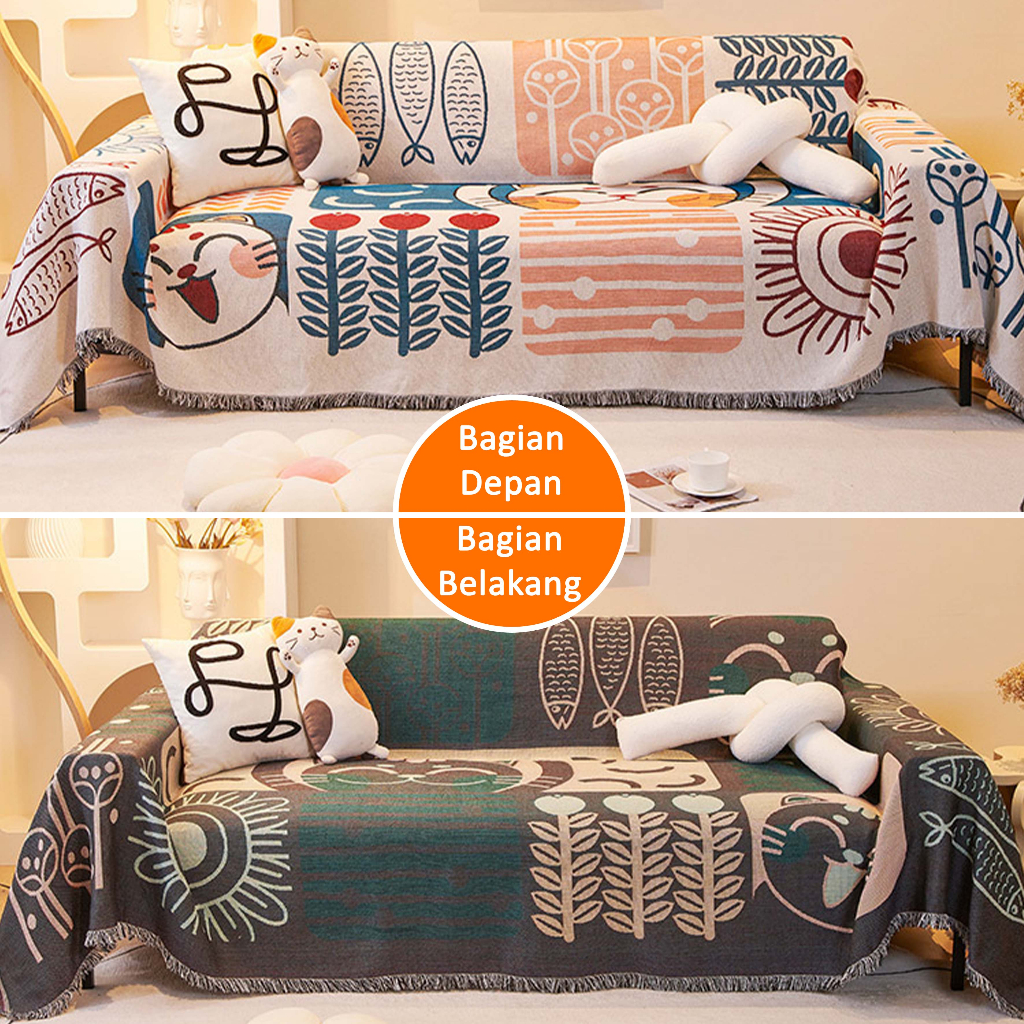 Jual DESOWOCO Cover Sofa sofa cover sarung sofa throw blanket Selimut sofa Motif Nordic Blanket ...