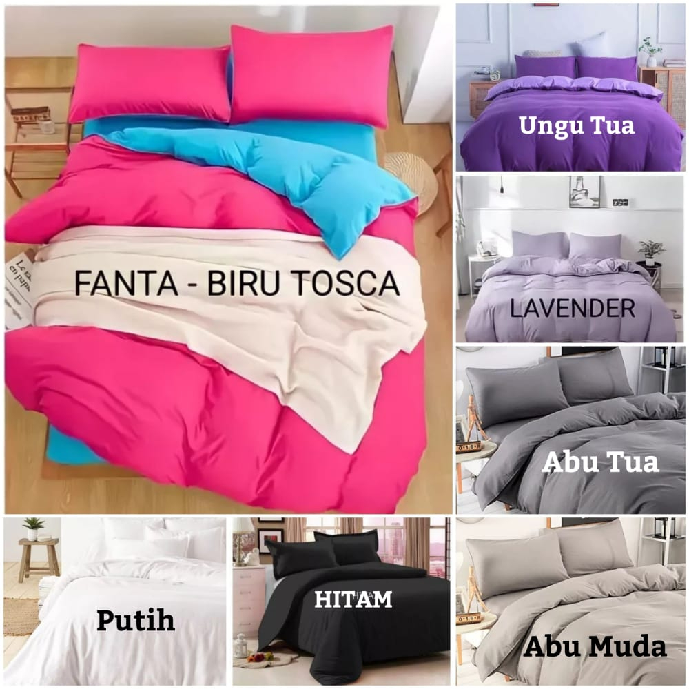 Jual Sprei Set Katun Jepang Polos ORI Import l Seprei Set Satin Jepang ...