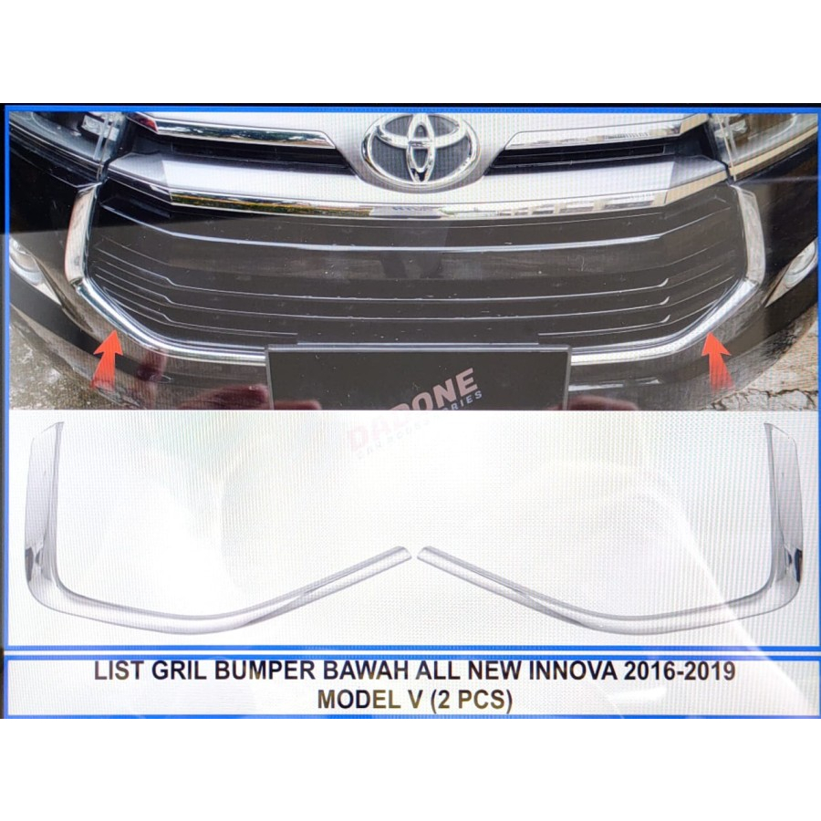 Jual List Grill Bumper Depan Bawah All New Innova Reborn 2016-2019 ...