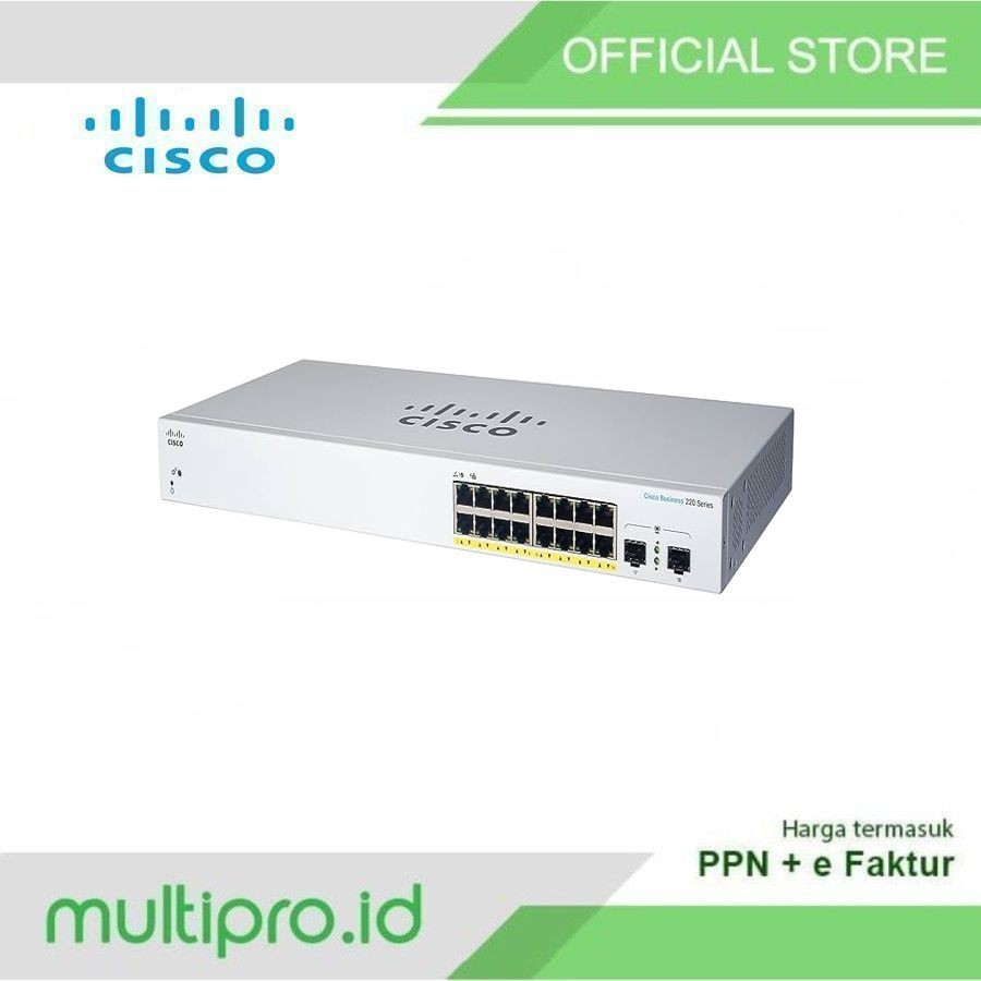 Jual Cisco Business 220 Series CBS220-16T-2G-EU 16-port GE - Tanpa SNTC ...