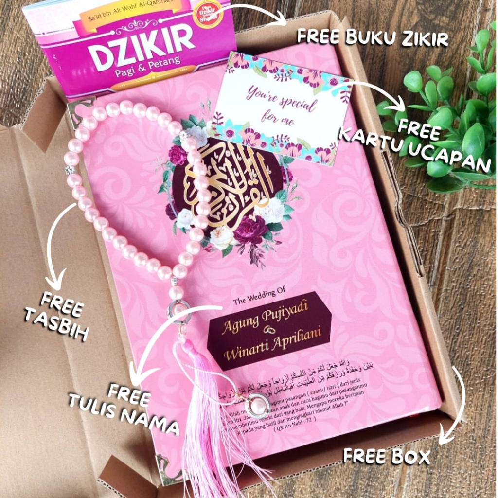 Jual kado pernikahan alquran custom nama hampers alquran nama hadiah ...