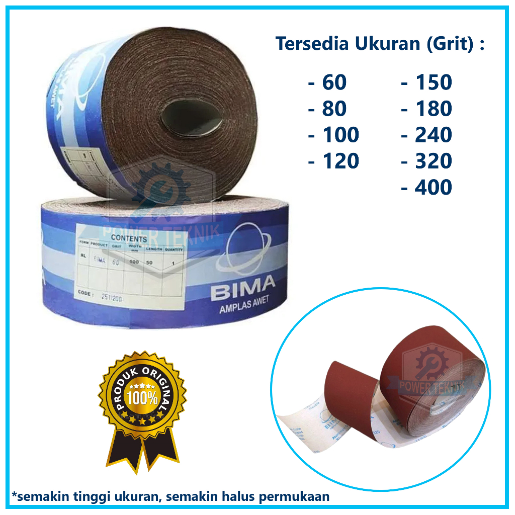 Jual Amplas Meteran BIMA Grit 60 80 100 120 150 180 240 320 400 BIMA ...
