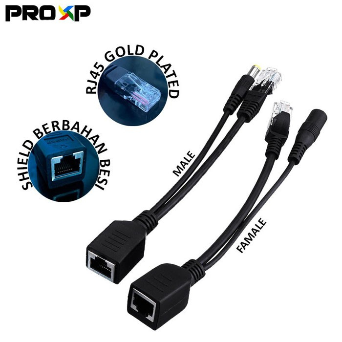 Jual PROXP POE Splitter Injector RJ45 Male Female - Male | Shopee Indonesia