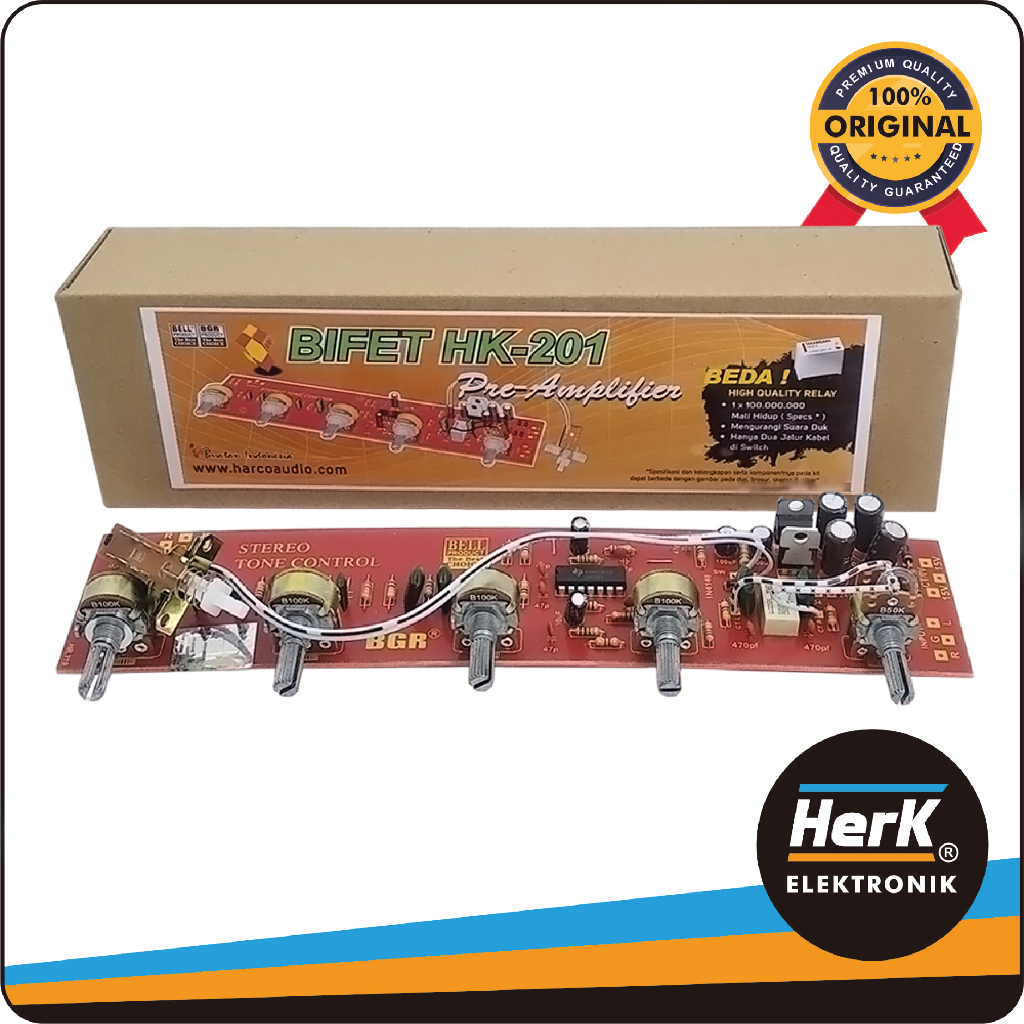 Jual Audio KIT TONE CONTROL BIFET HK 201 PLUS RELAY BELL BGR Audio Tone ...