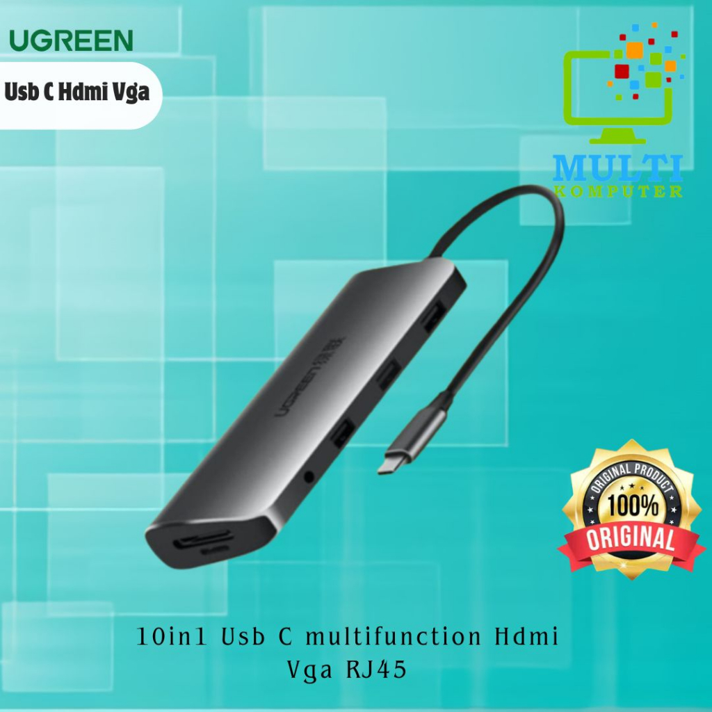 Jual Ugreen 10in1 10 in 1 Usb C multifunction Hdmi Vga RJ45 SD PD 100W ...