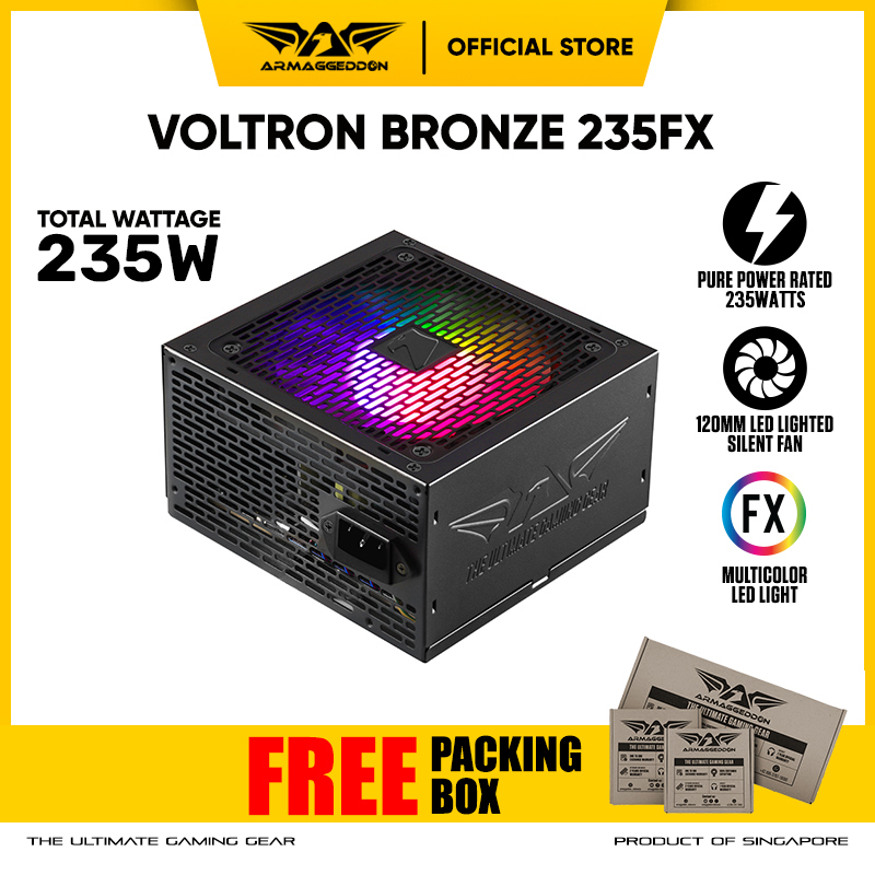 Jual Armaggeddon Power Supply Voltron 235FX PSU 235 watt [PeakPower 475watt] [12mm RGB Fan] [ 3 ...