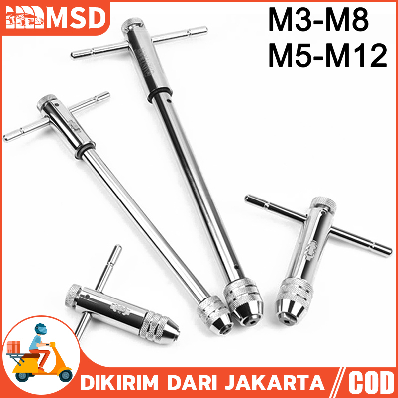 Jual HAND TAP T STANG GAGANG RATCHET ADJUSTABLE TAP WRENCH M3 -M12 PEMBUAT DRAT | Shopee Indonesia