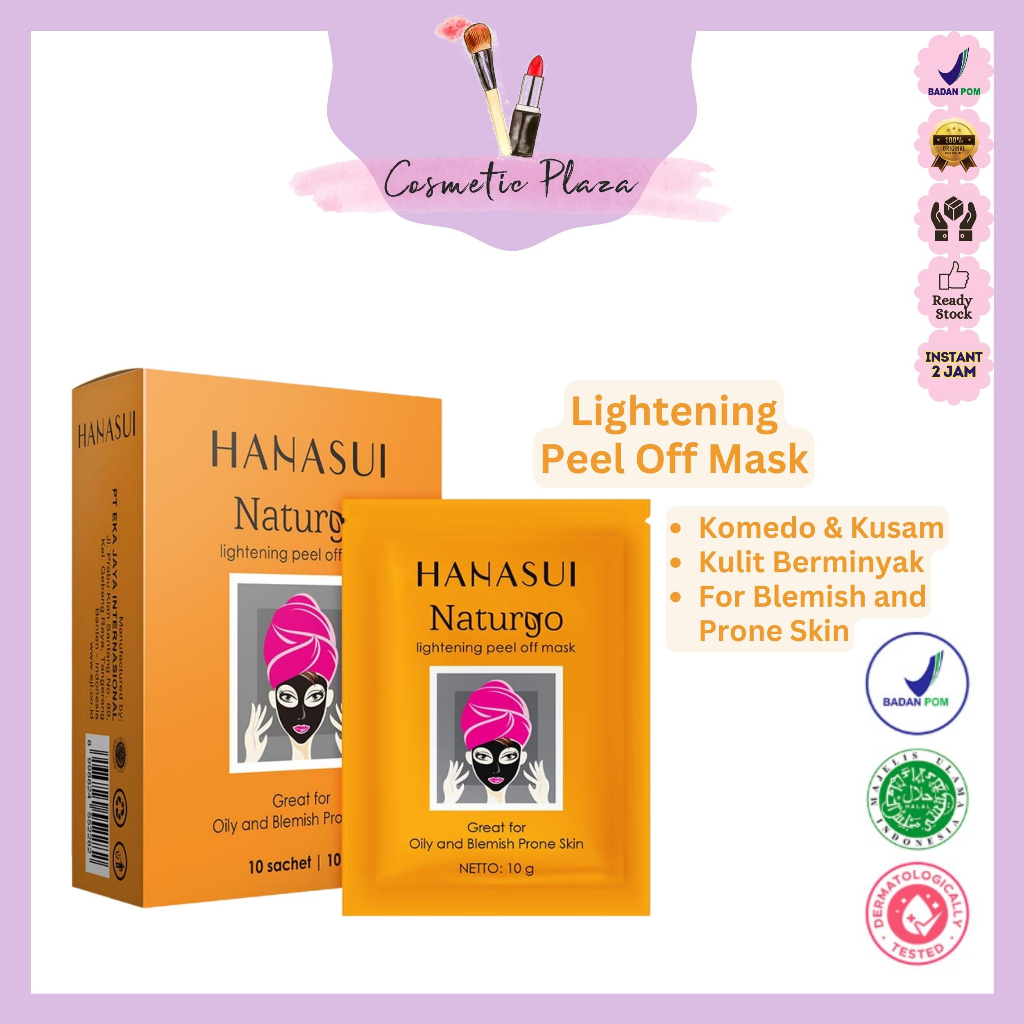 Jual HANASUI Naturgo Lightening Peel Off Face Mask Masker hitam Komedo ...