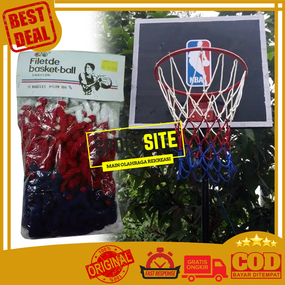 Jual Jaring Cincin Ring Bola Basket 12 Loop GTO 3 Warna Basketball Net ...