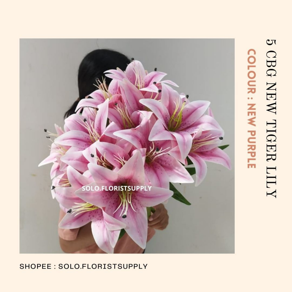 Jual 5 CABANG TIGER LILY Latex 5 Kuntum 2Biji Putik Daun Latex Bunga ...