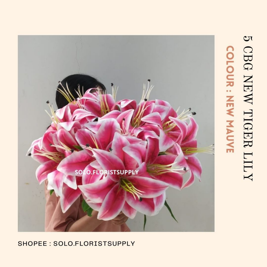 Jual 5 CABANG TIGER LILY Latex 5 Kuntum 2Biji Putik Daun Latex Bunga ...