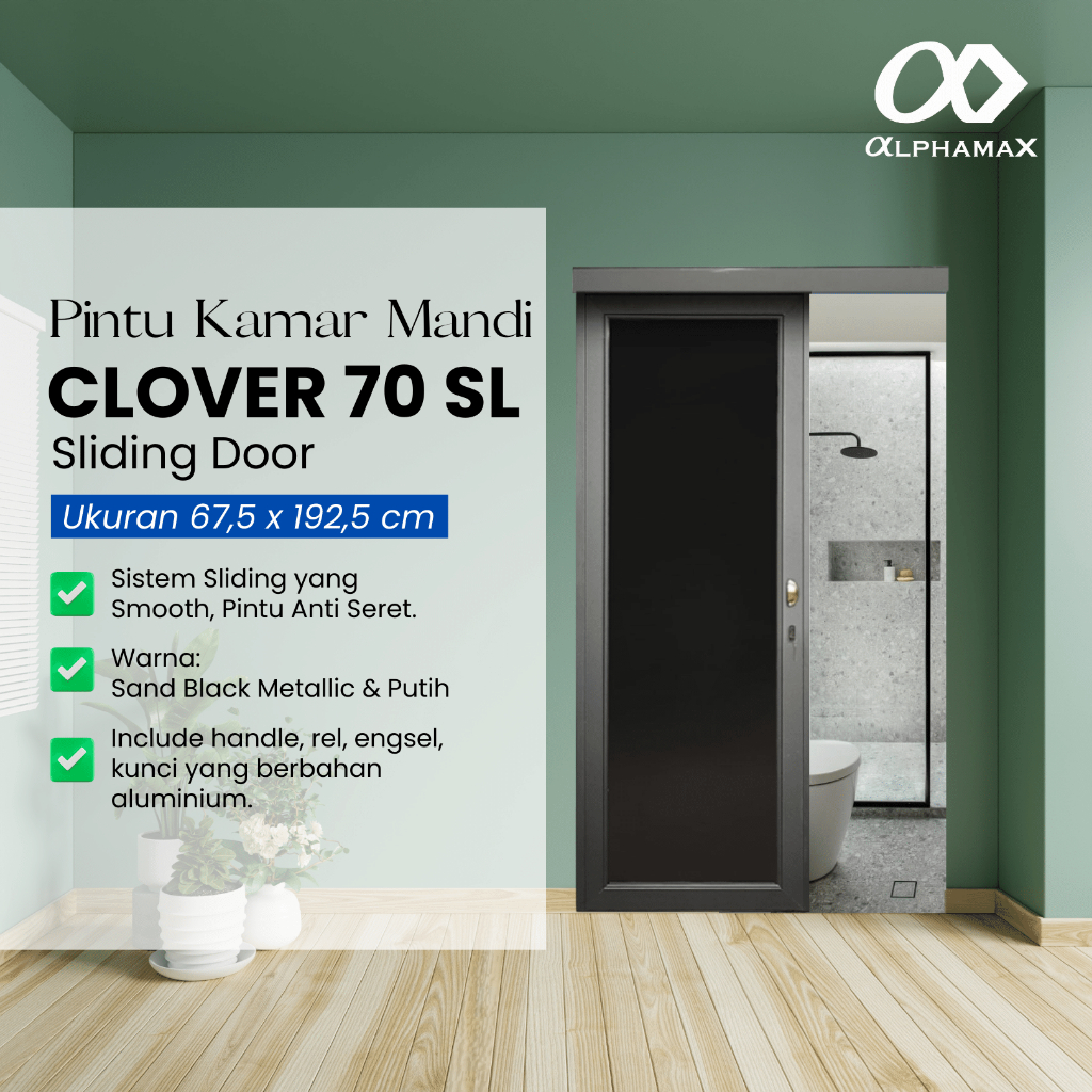 Jual ALPHAMAX Clover-70 SL Pintu Rumah Pintu Kamar Mandi Pintu Gudang Pintu Aluminium Sliding ...