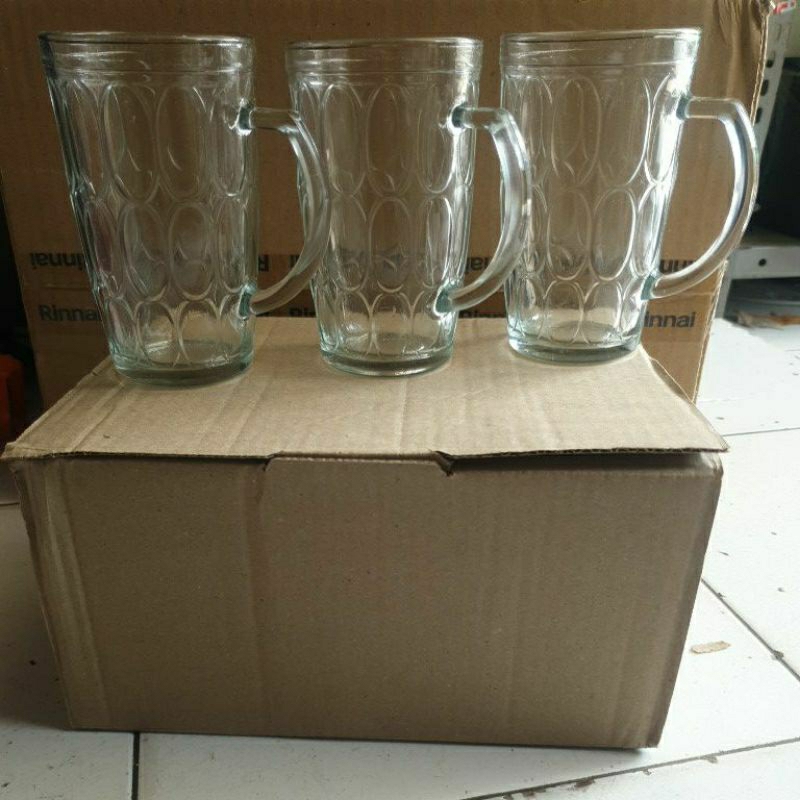 Jual HARGA SATUAN Gelas Beling Kaca Bentol / Gelas Jempol Gagang IE-13 ...