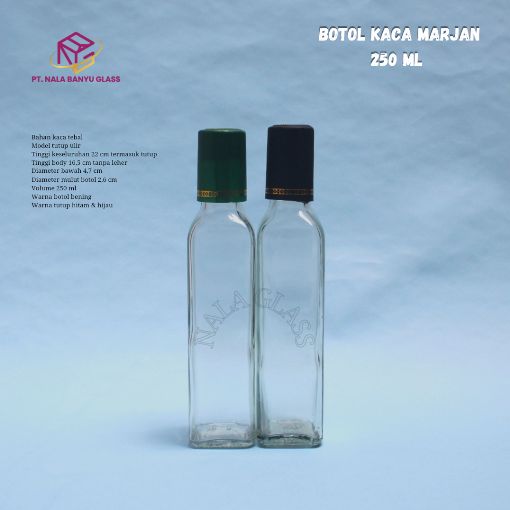Jual BKMJK250 botol kaca 250ml kotak olive oil / botol minyak 250ml ...