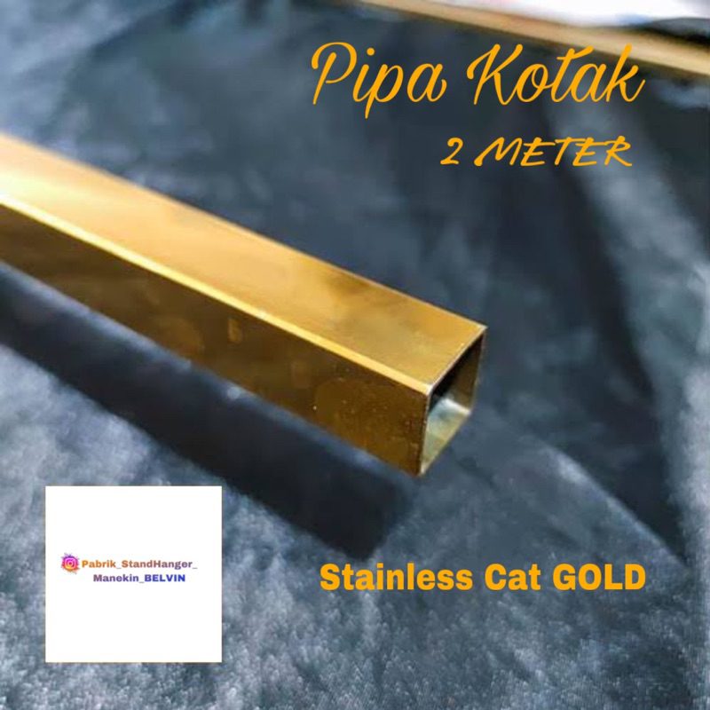 Jual Pipa Kotak Stainless Cat GOLD 200 cm // Pipa Kotak Display // Besi ...