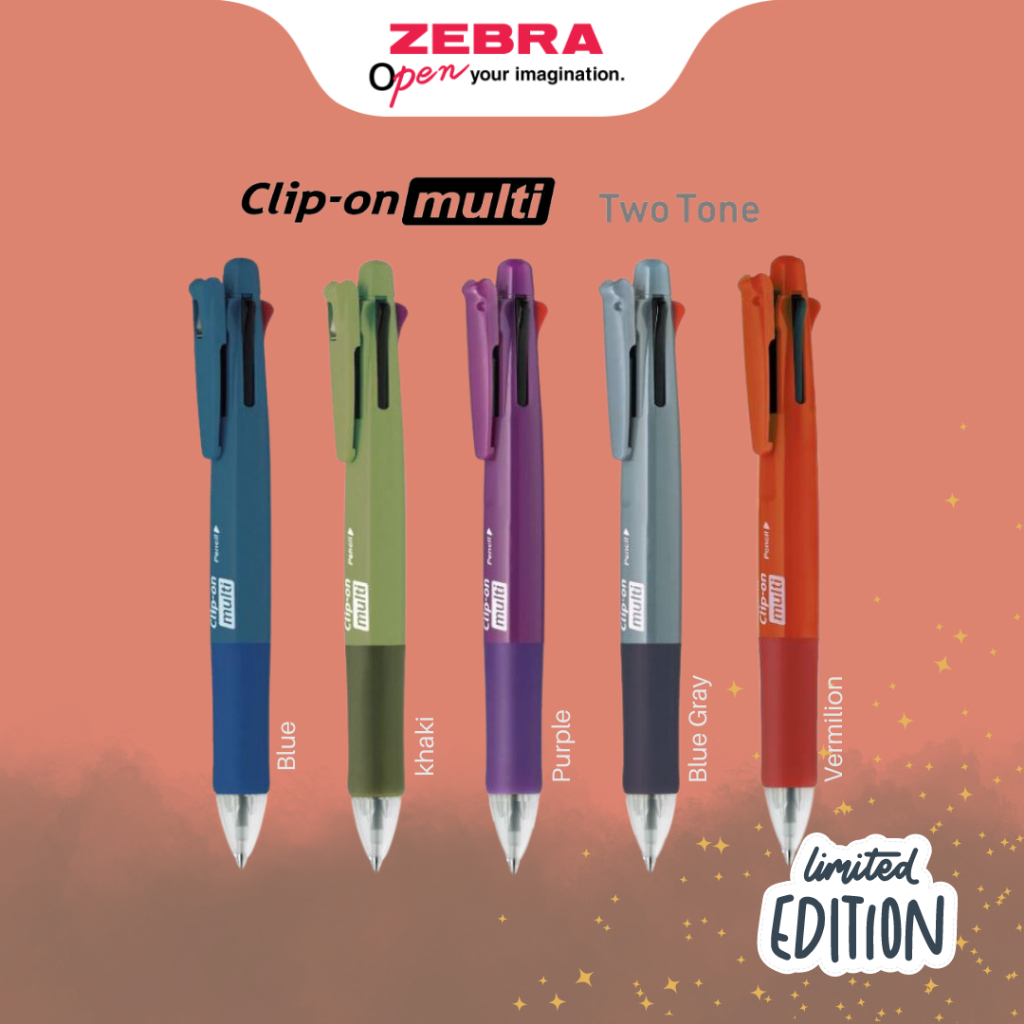 Jual PULPEN ZEBRA CLIP ON MULTI TWO TONE 4 INK + MECHANICAL PENCIL 5 IN ...