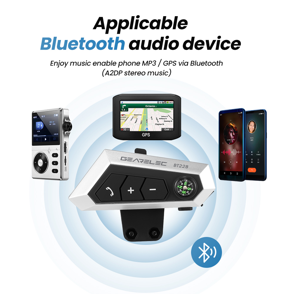 Jual BT12 Bluetooth 5.0 Helm Headset/Helm intercom Tahan Air dengan Baterai 800mAh/2000mAh NOT ...