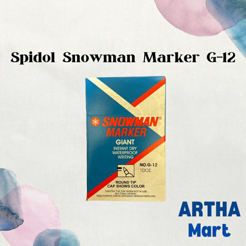 Jual SNOWMAN - Spidol Marker / Permanent G-12 - Pcs | Shopee Indonesia
