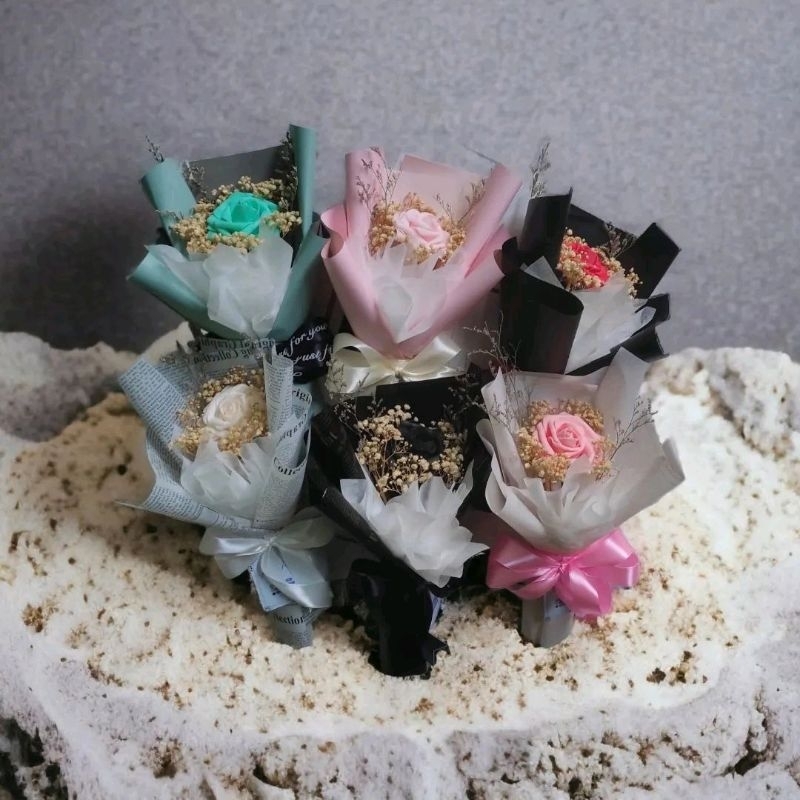 Jual ALLUNA BOUQUET - SINGLE ROSE FLOWER BOUQUET ARTIFICIAL - BUKET ...