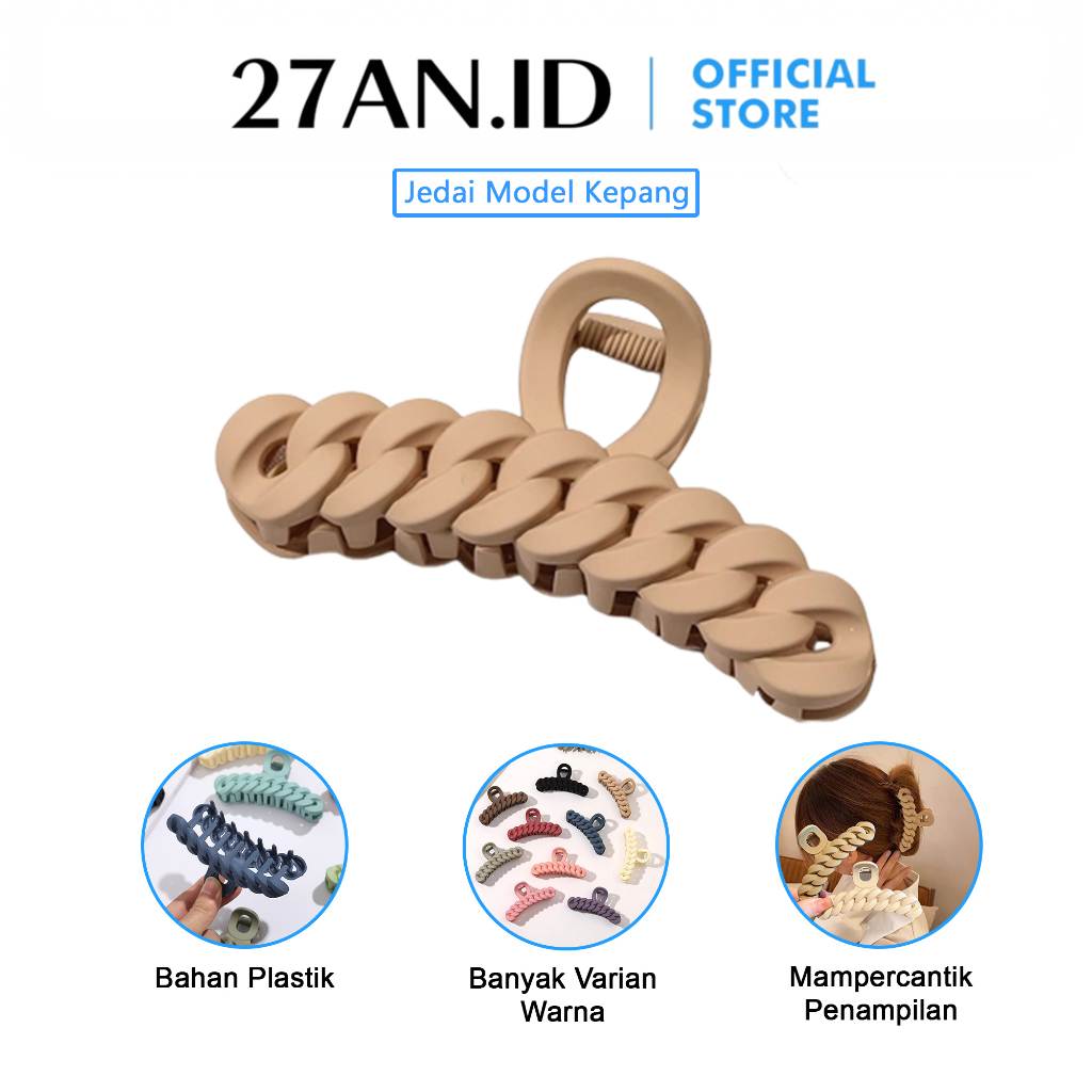 Jual ( 27AN.ID ) Jepit Rambut H525 Motif Rantai Hair Claw Clip Women ...