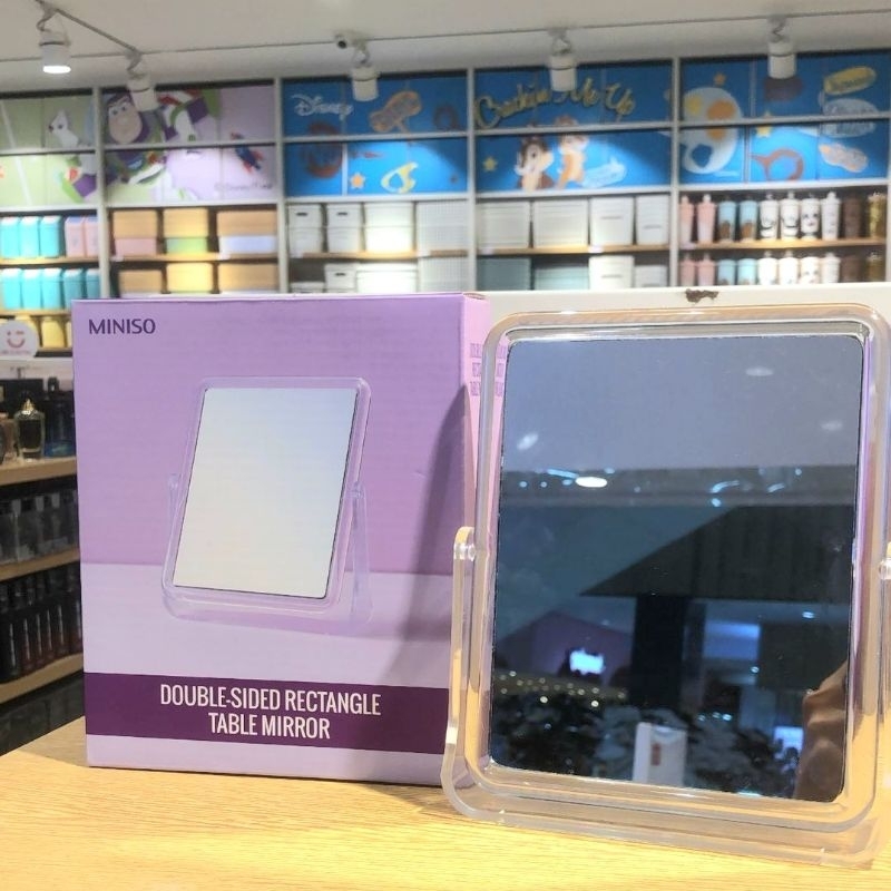 Jual MINISO DOUBLE SIDED RECTANGLE TABLE MIRROR / CERMIN KOTAK DUA SISI ...