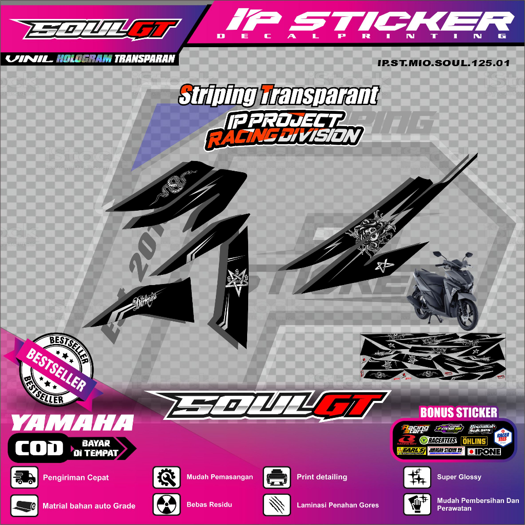 Jual (COD) STIKER STRIPING MIO SOUL GT 125 - STIKER STRIPING MOTOR ...