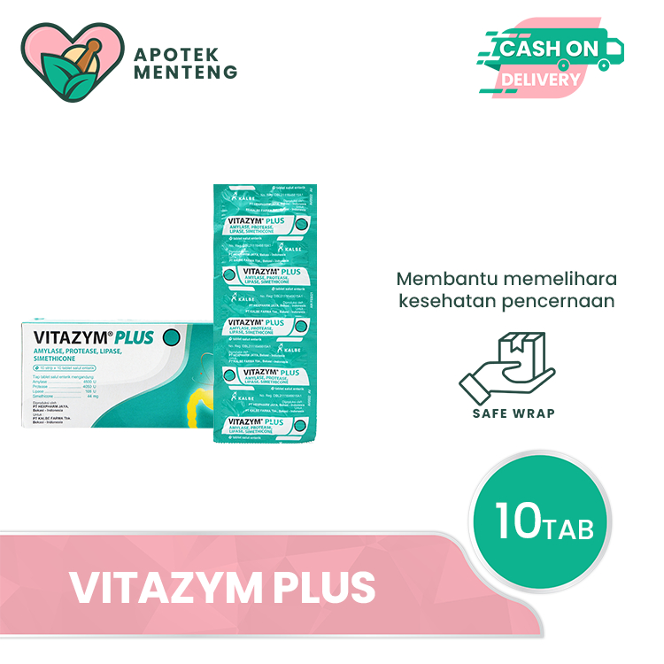 Jual Vitazym Plus Strip 10 Tablet - Obat Pencernaan, Kembung dan Mual ...