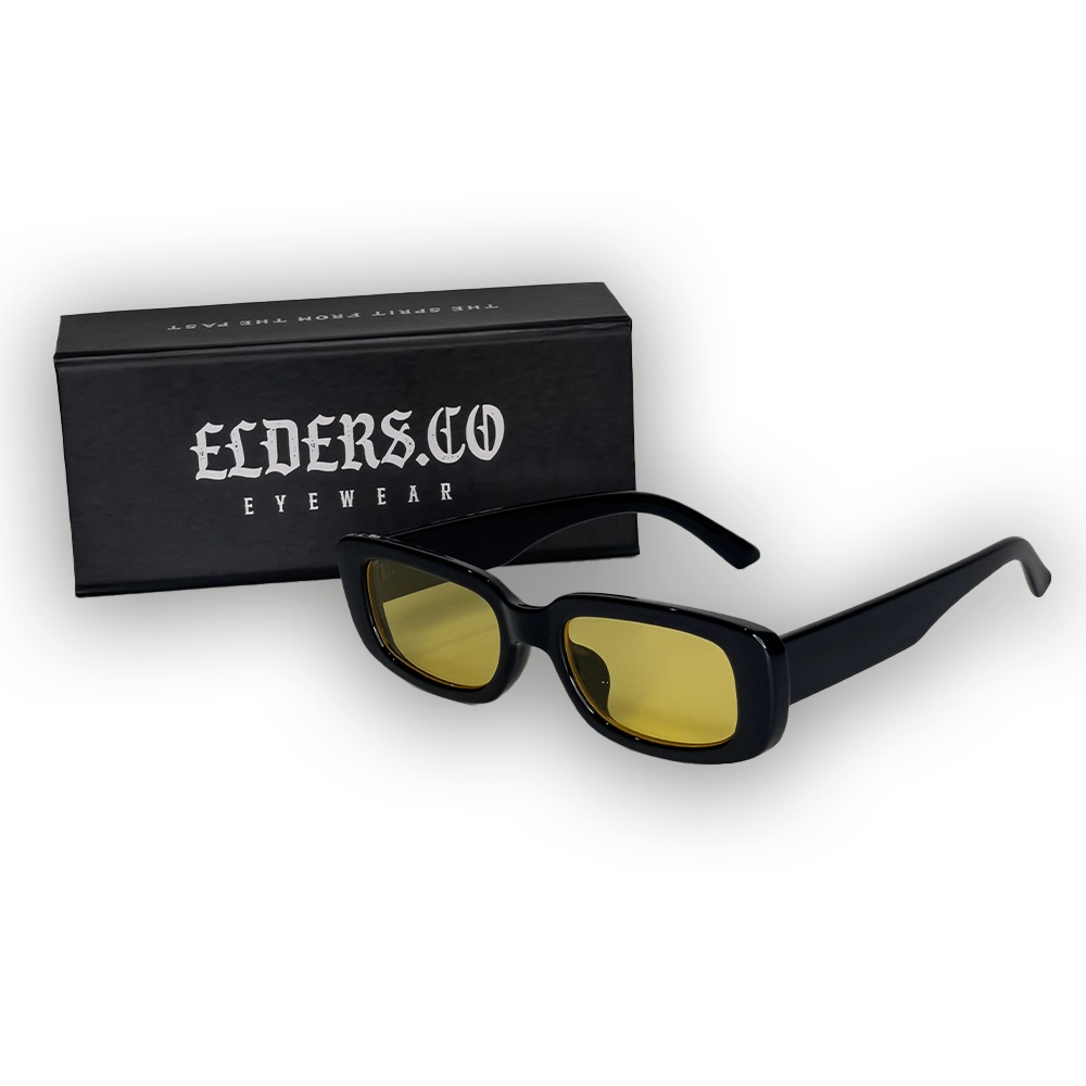Jual kaca mata Rectangle Sunglasses Unisex - Black/yellow | Shopee ...