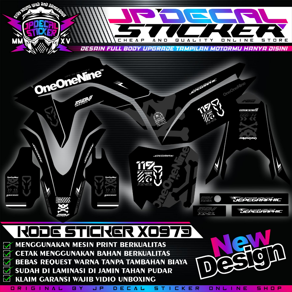 Jual DECAL CRF SUPER GLOSSY PREMIUM - FULL BODY CUSTOM ONE ONE NINE ...