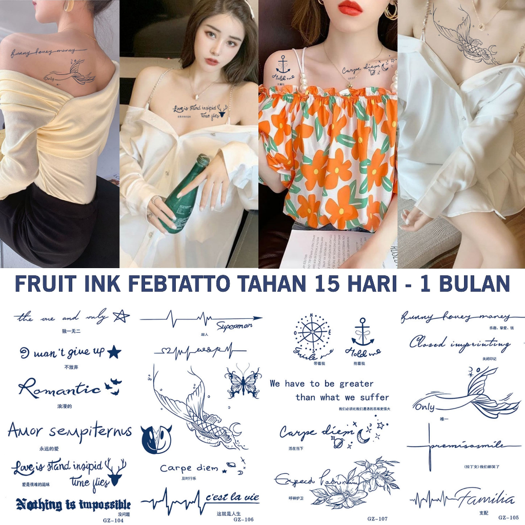 Jual FRUIT INK Tato Semi Pemanent Tahan 1 Bulan Ukuran 11cmx18cm Tato ...