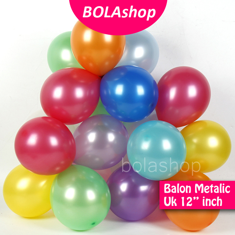 Jual Balon Latex Metalic Pesta Grosir 12 Inch (100 PCS) | Shopee Indonesia