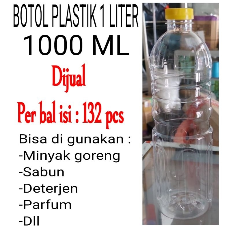 Jual Botol plastik 1 liter Botol Plastik 1000 ML JERIGEN serbaguna Botol sabun per bal isi 132 ...