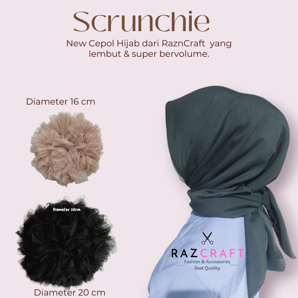 Jual Cepol Hijab Premium | Scrunchie Tile by RAZ | Shopee Indonesia