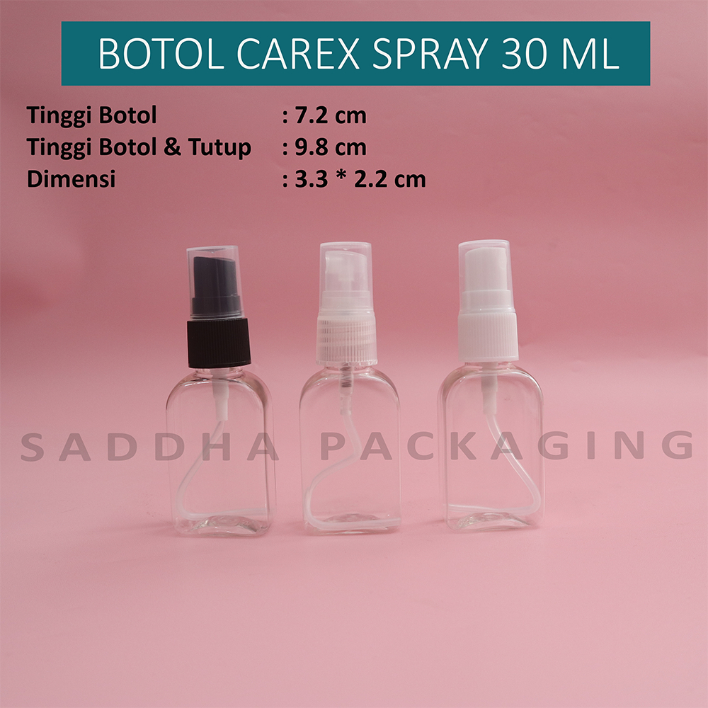 Jual Botol CAREX 30ml Bening Clear Spray / Botol Parfum / Botol Hand Sanitizer / Botol PET 30 ml ...