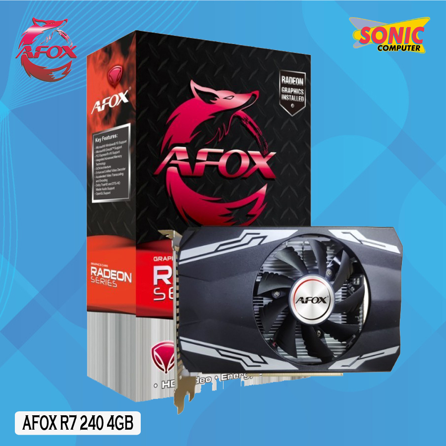 Jual VGA AFOX R7 240 4GB - AMD Radeon R7 240 4096MB 128bit DDR3 Single Fan | Shopee Indonesia