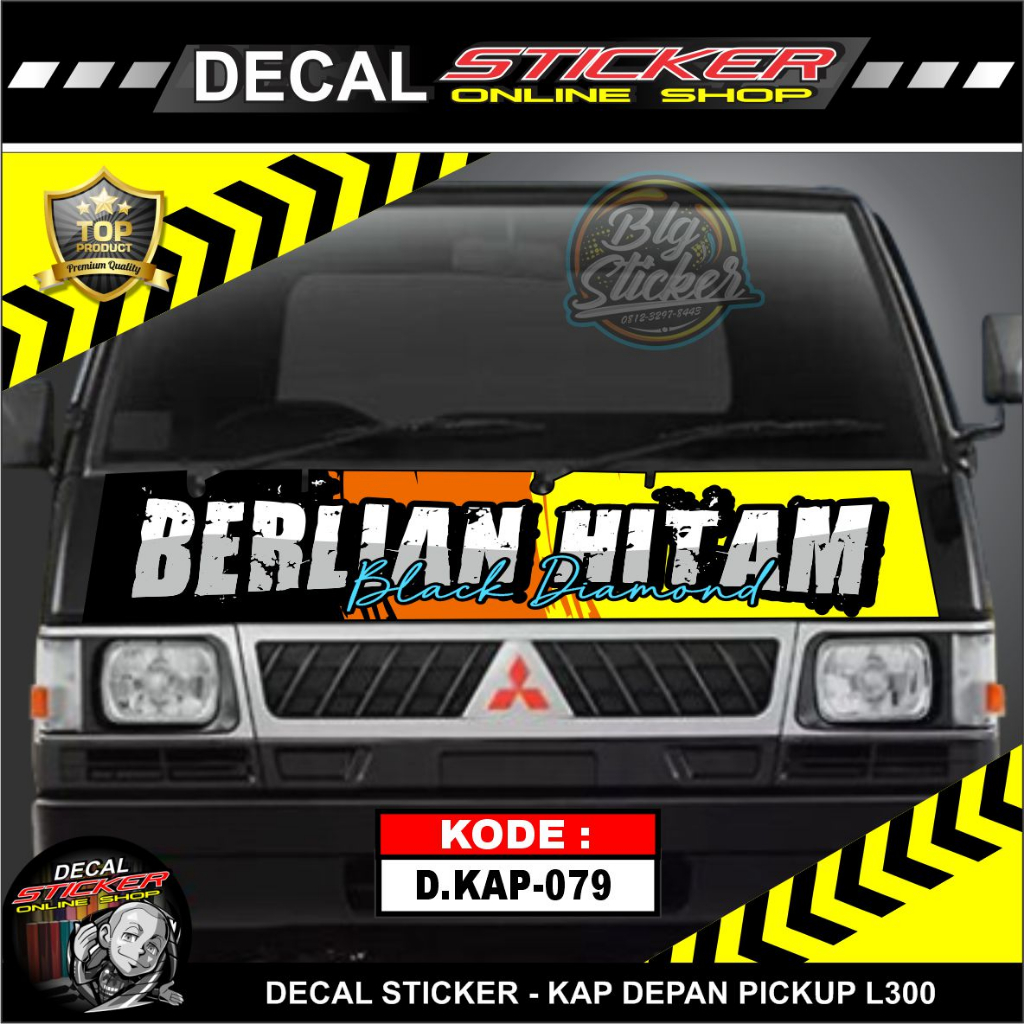 Jual STIKER KAP PICKUP L300 DECAL STICKER BERLIAN HITAM VARIASI CUSTOM ...