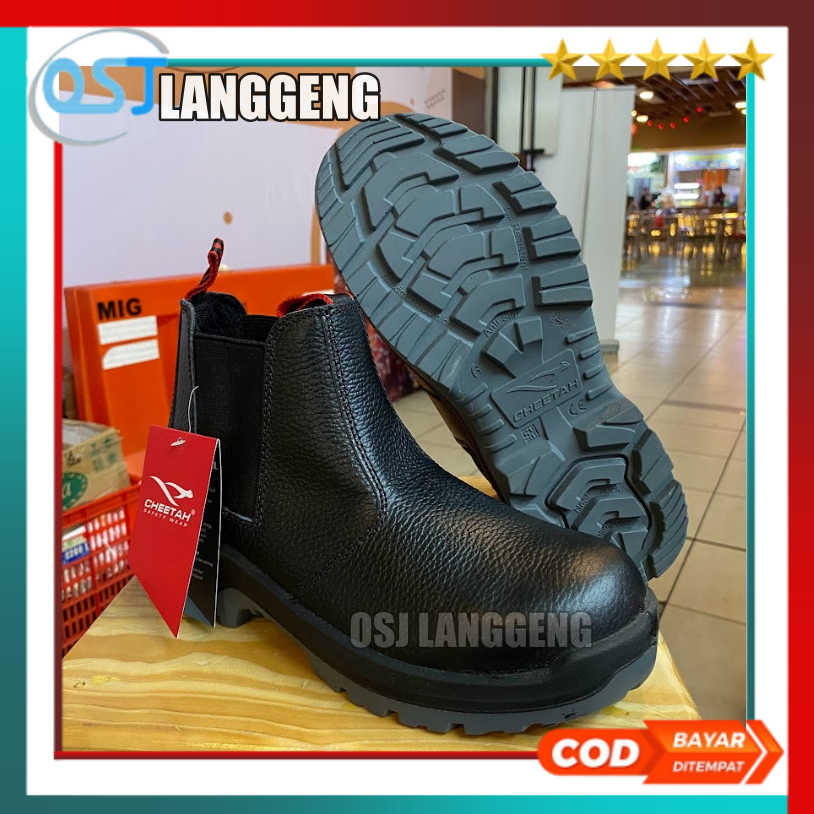 Jual Sepatu Safety Cheetah Type 7110H - Safety Shoes Cheetah 7110 Black ...