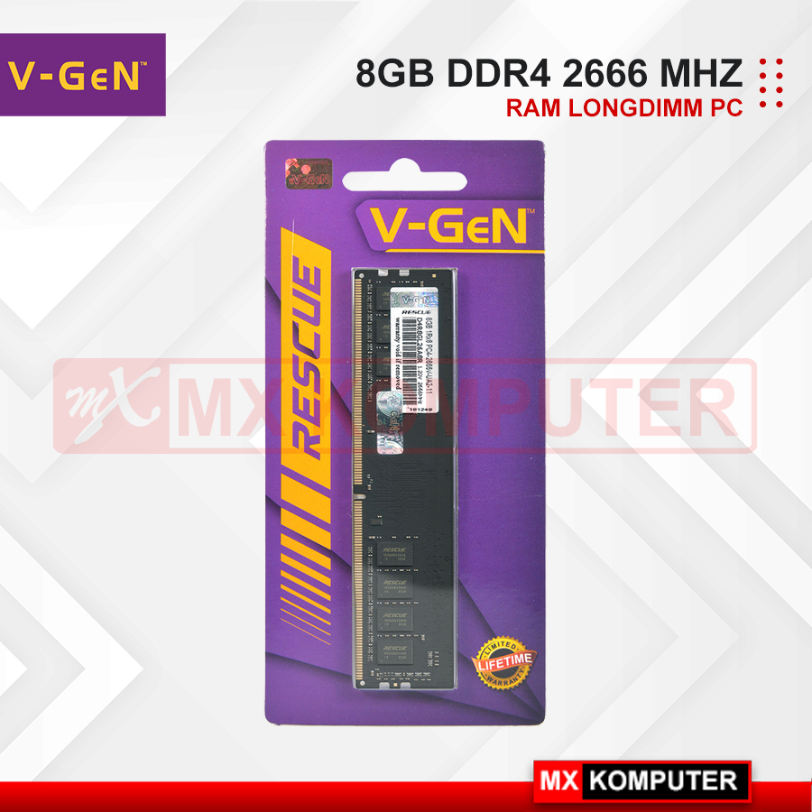 Jual RAM VGEN 8GB DDR4 RESCUE V-Gen 2666 Mhz LongDimm Memory PC | Shopee Indonesia