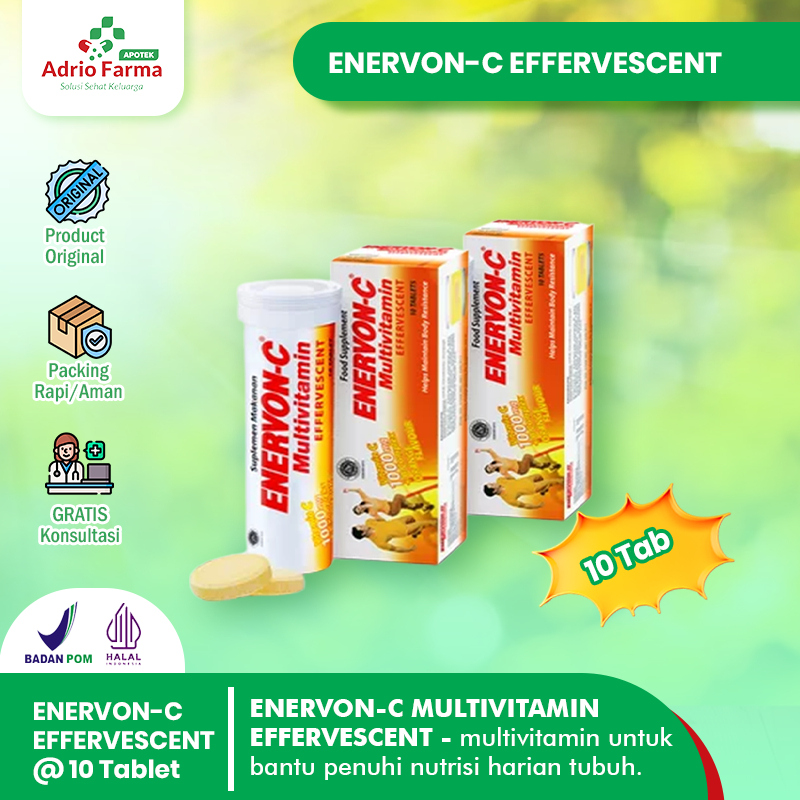 Jual ENERVON-C® - EFFERVESCENT Strip @ 10 Tablet - VITAMIN C / ENERVON ...