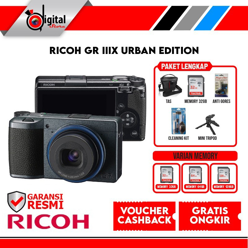 Jual Ricoh GR IIIx Urban Edition - Ricoh GRIIIX - Garansi Resmi | Shopee Indonesia