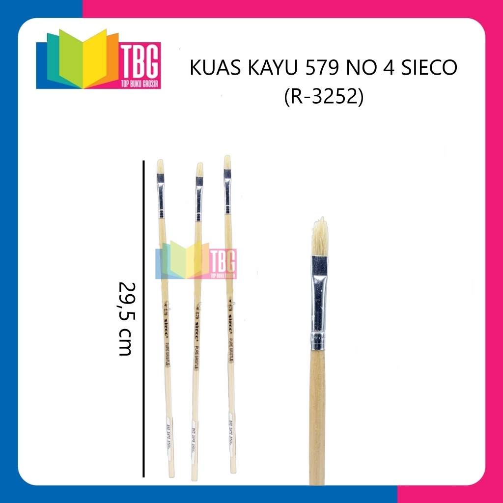 Jual 1 PCS KUAS KAYU 579 NO.4 ALAT LUKIS / BRUSH SIECO / KUAS LUKIS ...