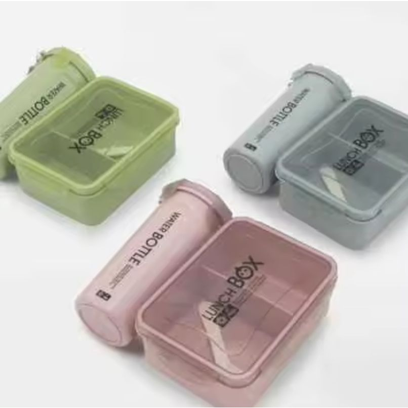 Jual Lunch Box Sekat 2 Satu set Kotak Makan Dan Botol Minum BPA FREE - 8216 | Shopee Indonesia