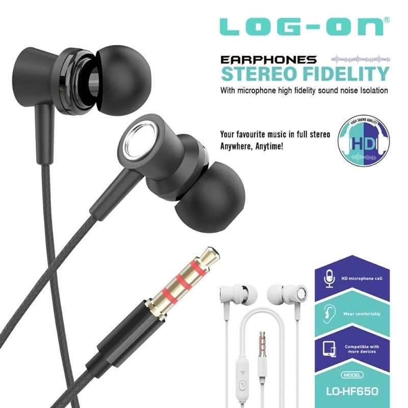 Jual Log On Headset HF650 Stereo Extra Bass | Handsfree Logon HF650 ...