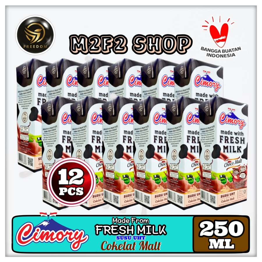 Jual Susu Cimory Fresh Milk Kotak UHT Choco | Cokelat Malt - 250 ml ...
