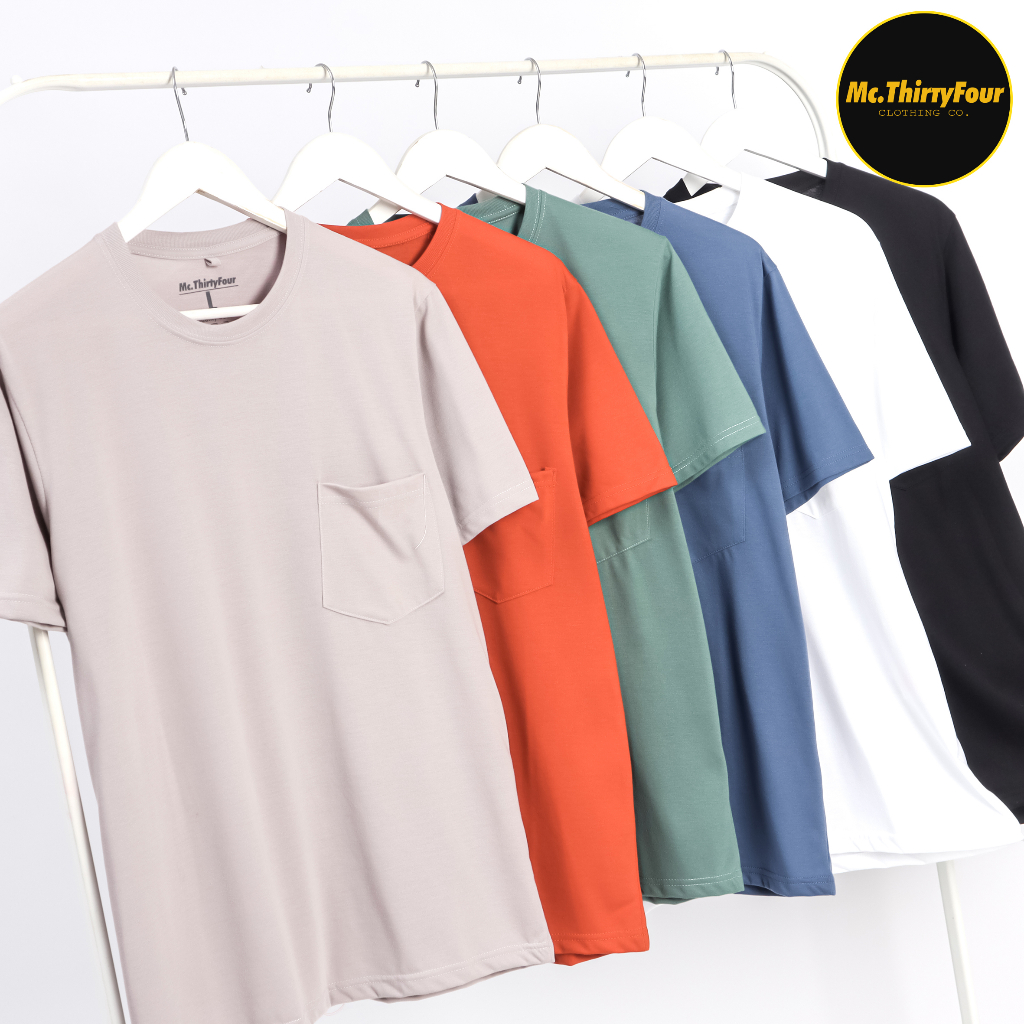 Jual KAOS POLOS SAKU Mc.THIRTYFOUR/ KAOS POLOS SAKU/ BAJU POLOS UNISEX | Shopee Indonesia