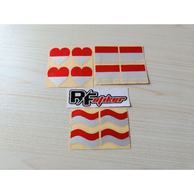 Jual Stiker sticker bendera INDONESIA cutting isi 4 | Shopee Indonesia
