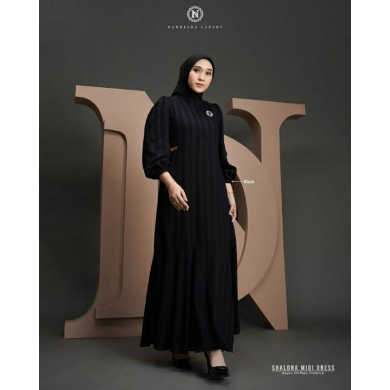 Jual Shalona Midi Dress by Nadheera Luxury Terbaru | Shopee Indonesia