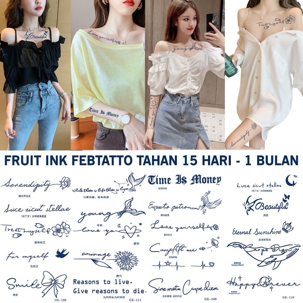 Jual FRUIT INK Tato Semi Pemanent Tahan 1 Bulan Ukuran 11cmx18cm Tato ...