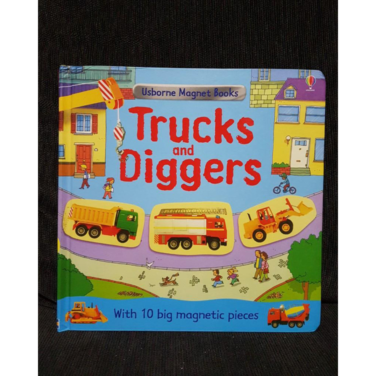 Jual [Usborne] Magnet Books Trucks and Diggers | Shopee Indonesia